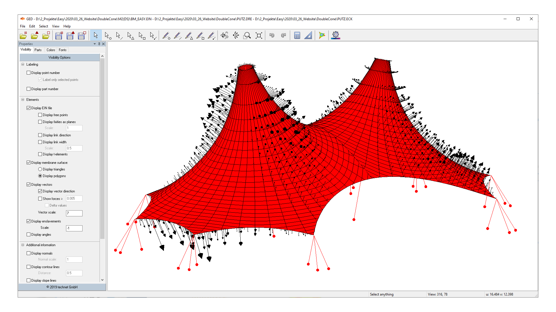 Easy.Stat - Structural Engineering Software for Tensile Membrane Structures