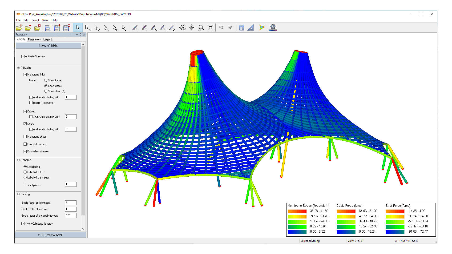 Easy.Stat - Structural Engineering Software for Tensile Membrane Structures